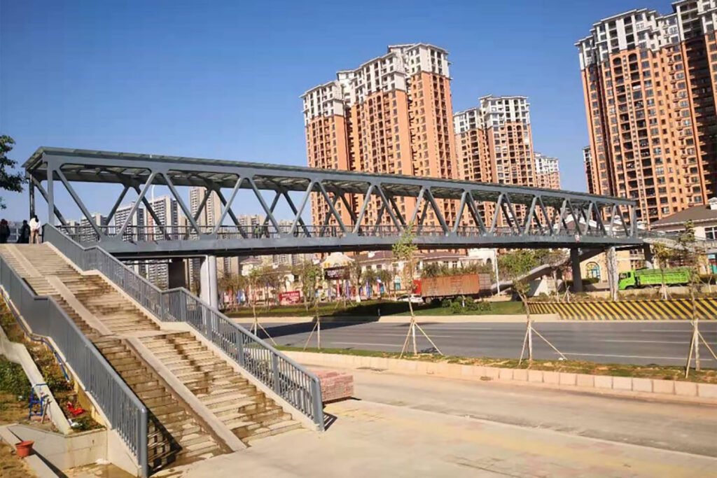 Guangshan flyover truss pedestrian bridge projects – Shengchao Steel ...